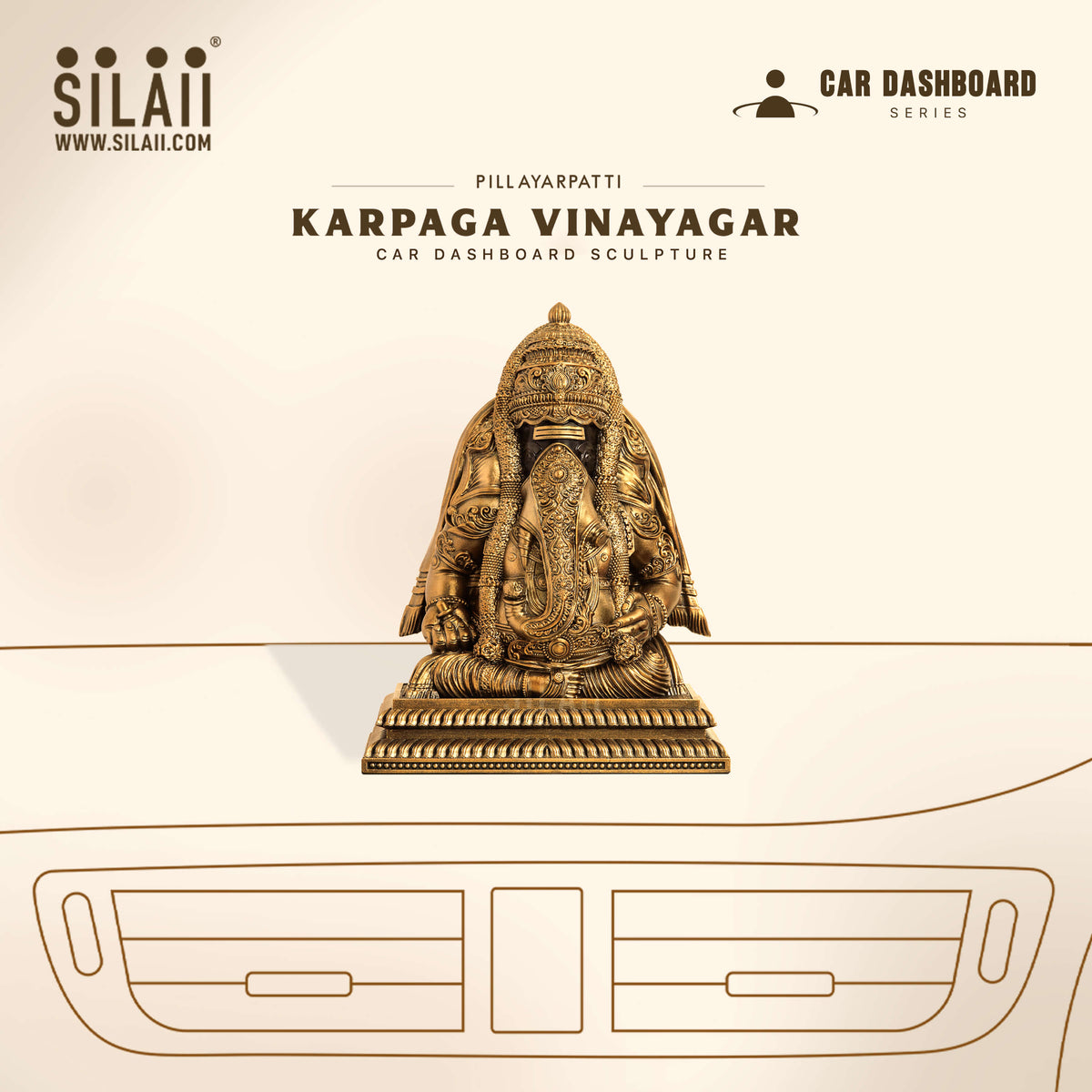 Pillayarpatti Karpaga Vinayagar Car Dashboard Sculpture | Buy now ...