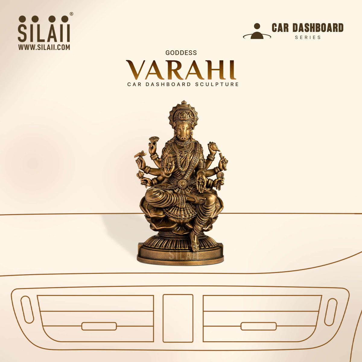 Goddess Varahi Car Dashboard Sculpture | Buy now | SILAII.COM